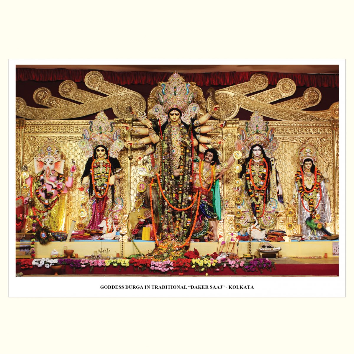 GODDESS DURGA IN TRADITIONAL”DAKER SAAJ”-KOLKATA – Magnate Publishing House